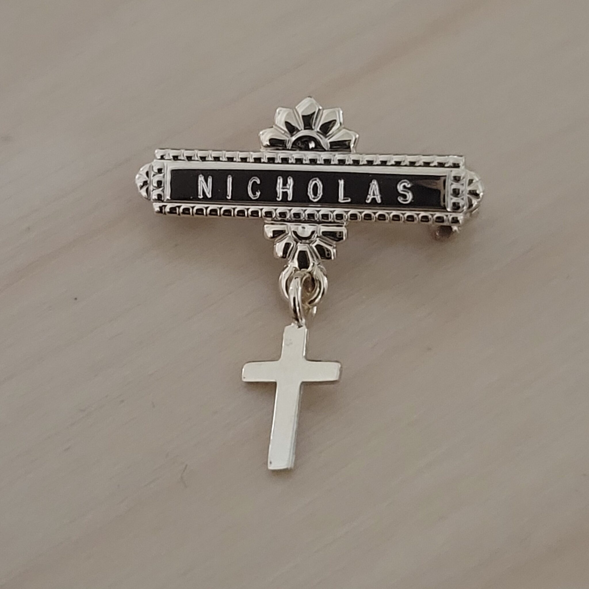 Baptism Cross Pin - BeadifulBABY